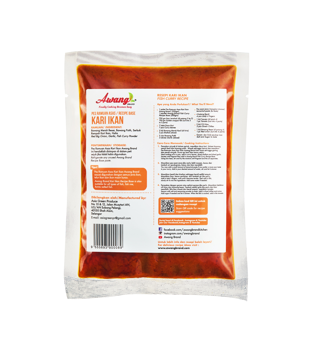 Kari Ikan Recipe Base Paste - Awang Brand