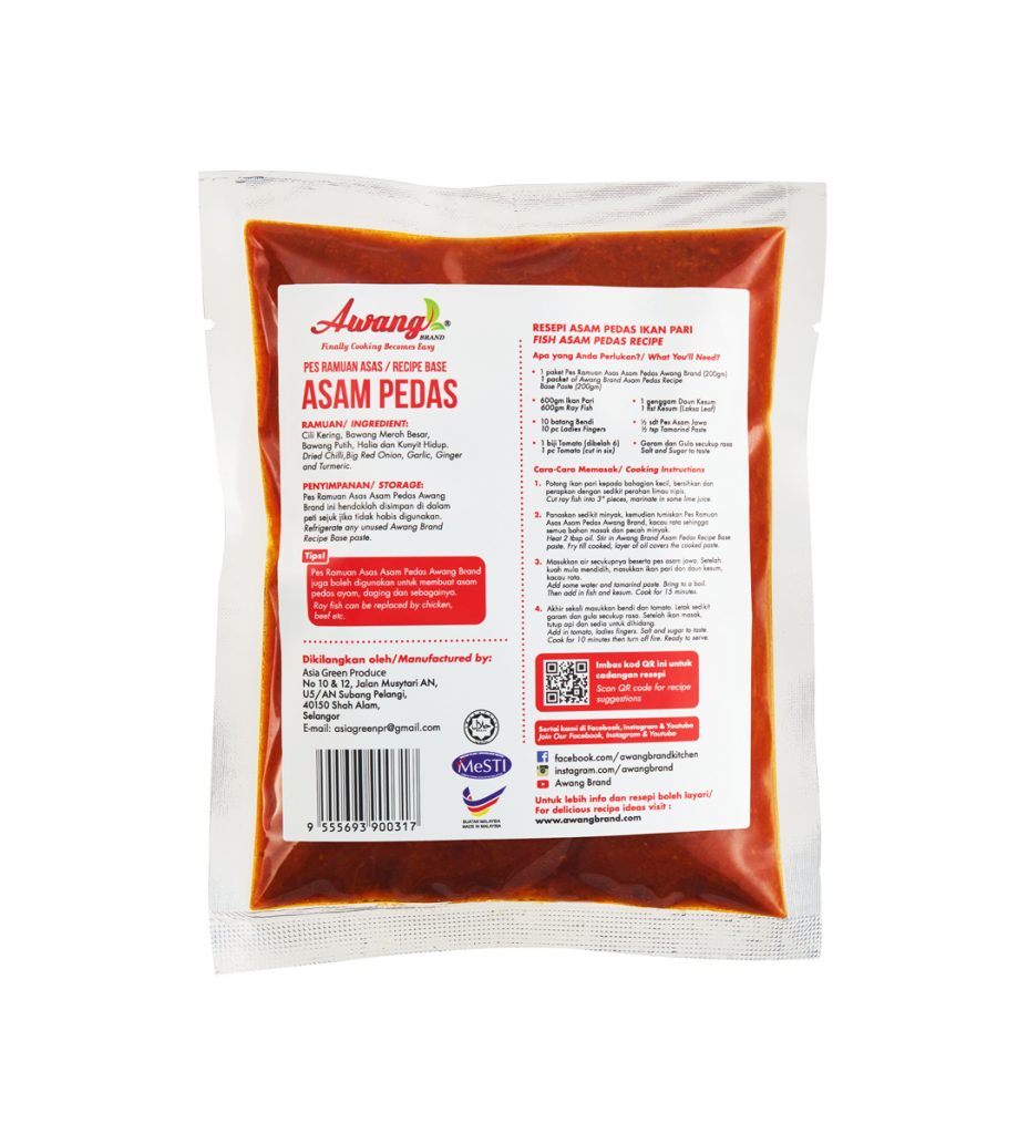 Asam Pedas Recipe Base Paste - Awang Brand
