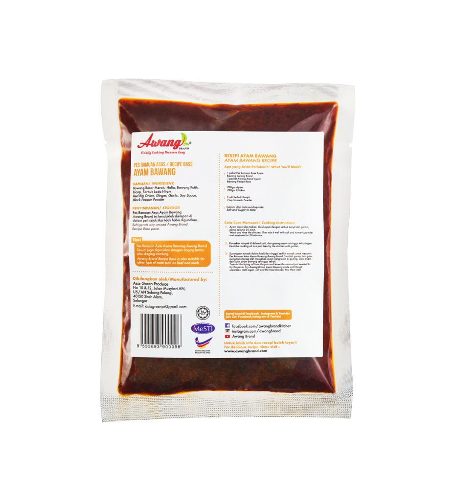 Ayam Bawang Recipe Base Paste - Awang Brand