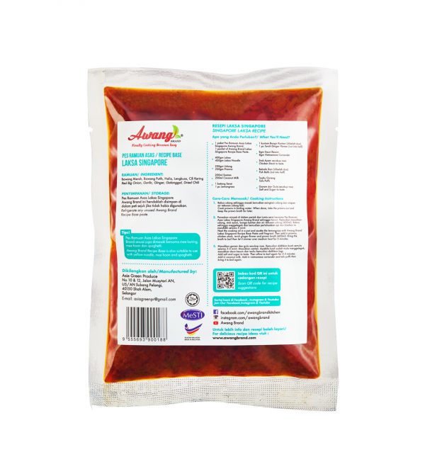 Laksa Singapore Recipe Base Paste - Awang Brand