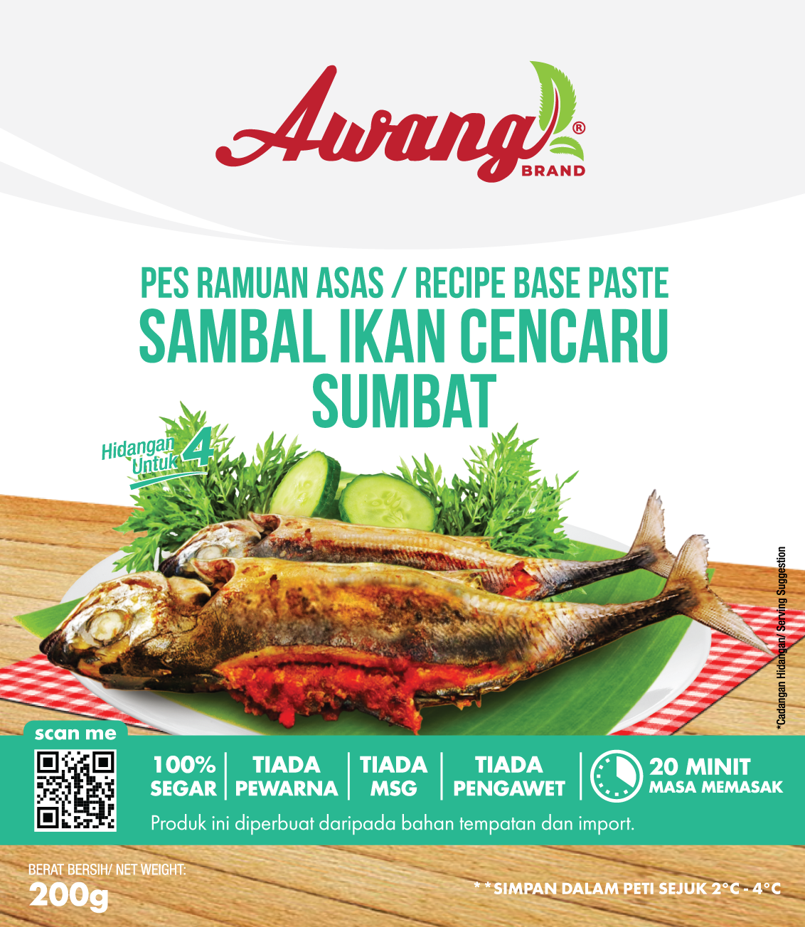 Sambal Cencaru Sumbat Recipe Base Paste - Awang Brand